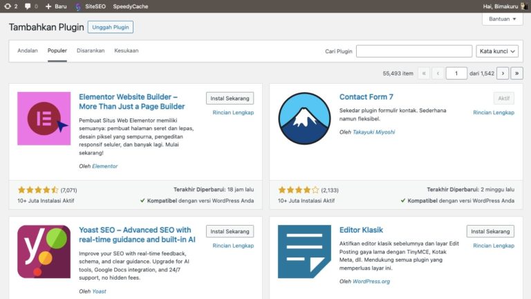 10 Plugin Wajib WordPress untuk Blogger Pemula - Bimakuru.com